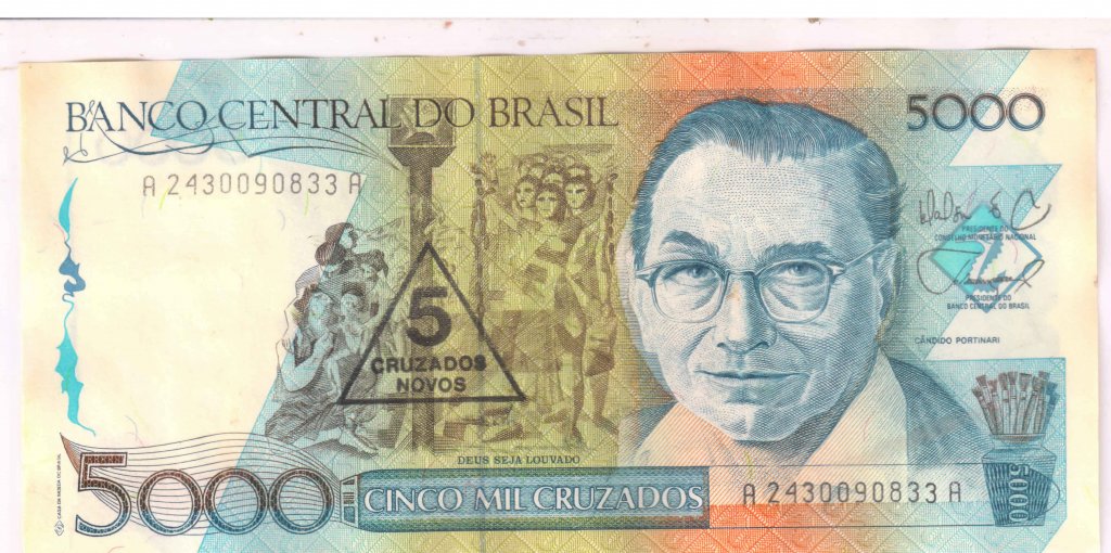 Brazil - 5000 ( 5) cruzados 1989 xf currency note - KB Coins & Currencies