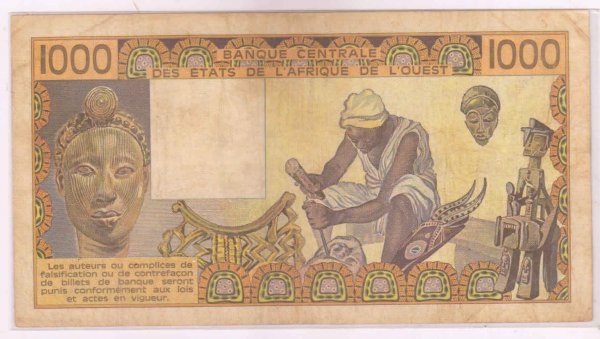 Senegal - West African States - 1000 Francs 1981 used currency note K ...