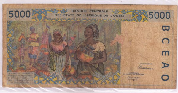 BENIN , West African States - 5000 Francs currency note B 55 - KB Coins ...