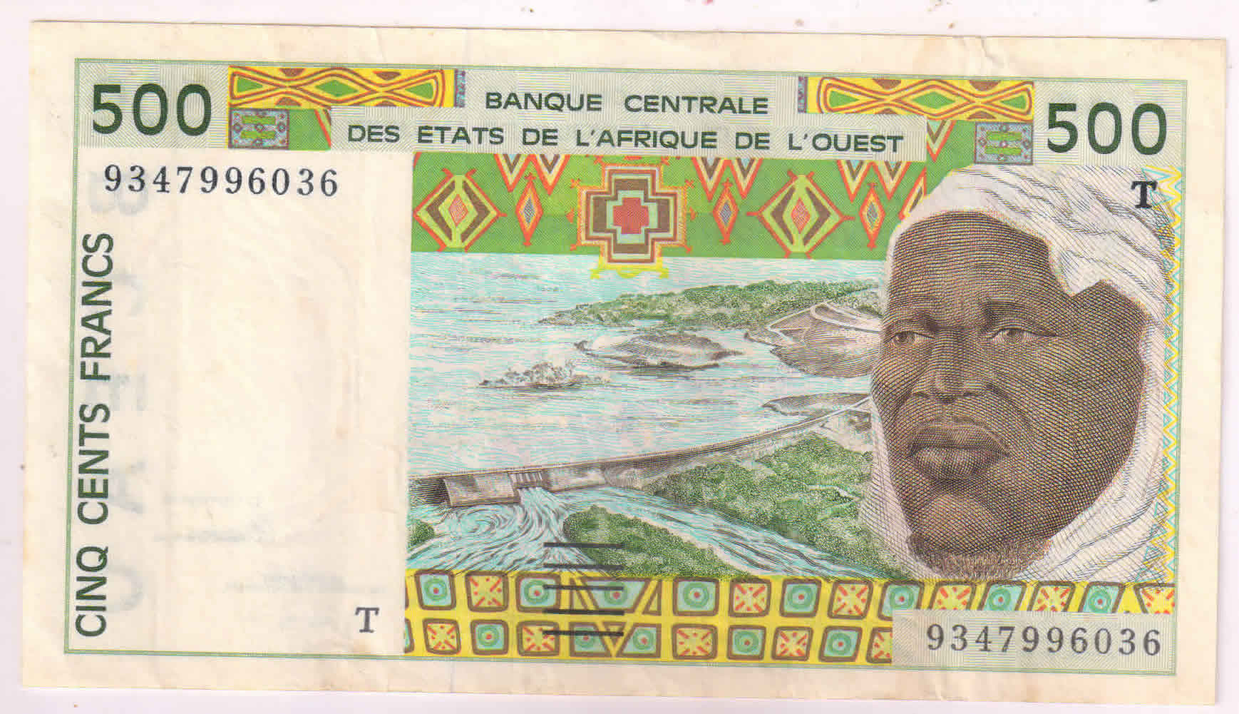 Togo - West African States - 500 frs 1981 - 90 Vf+ currency note - KB ...