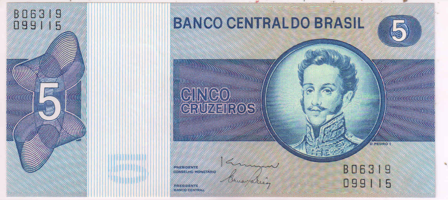 Brazil - 5 cruzeiros Unc currency note - KB Coins & Currencies