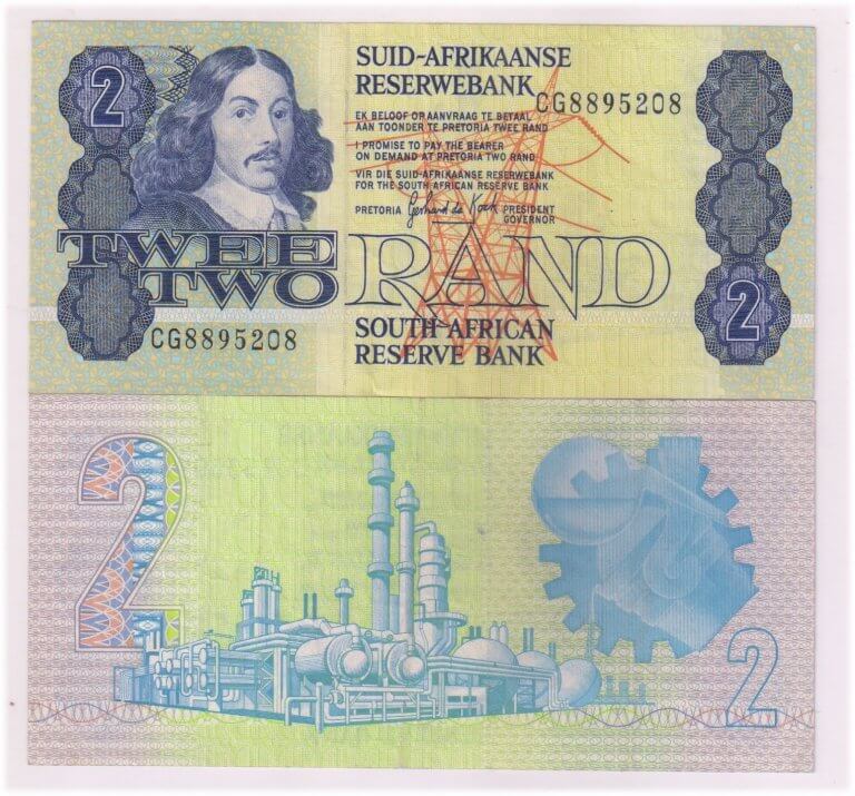 South Africa - 2 rand 1973 - 75 unc currency note - KB Coins & Currencies
