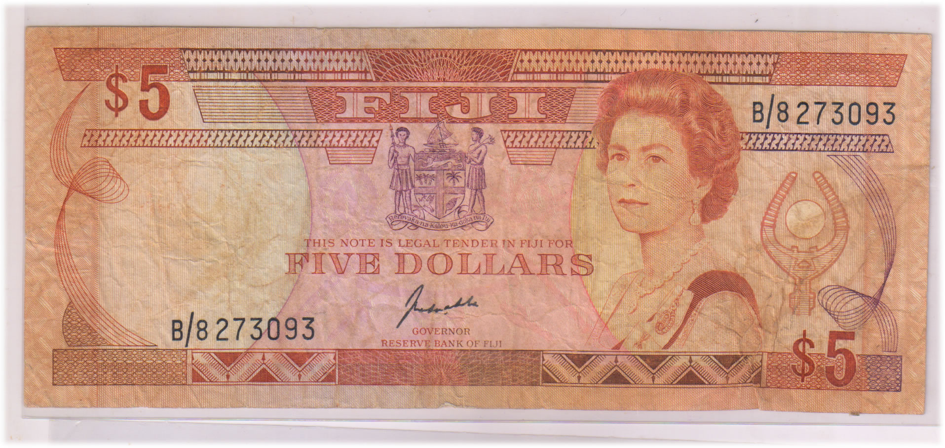 Fiji 5 Dollars Vg currency Note KB Coins Currencies fiji-5-dollars-vg-currency-note-kb-coins-currencies