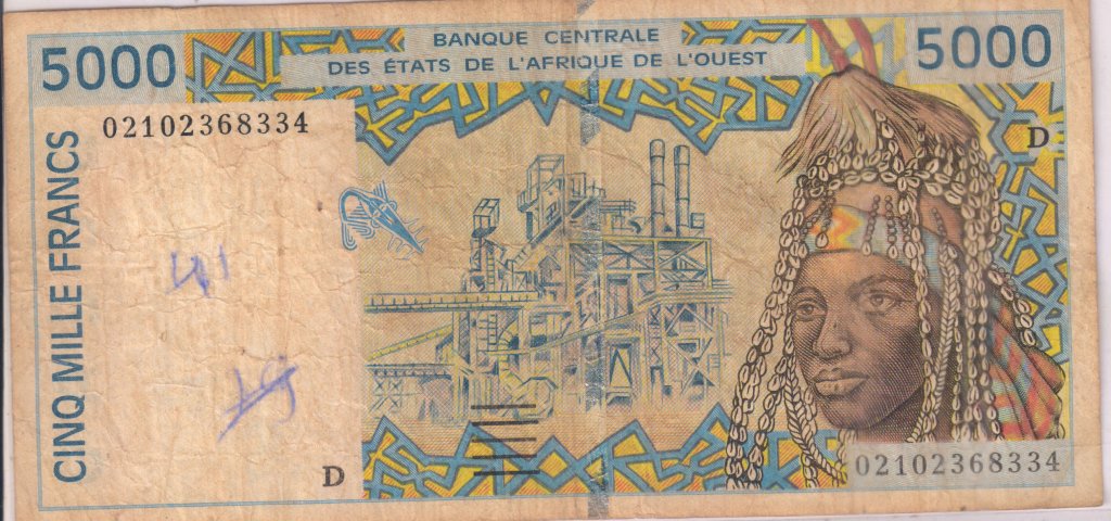 Mali , West African States - 5000 Francs currency note - KB Coins ...