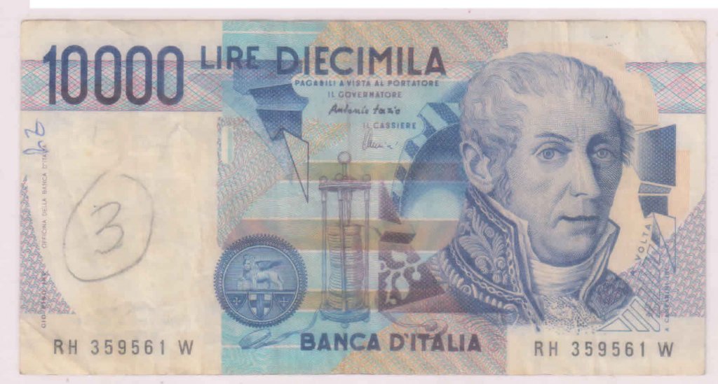 Italy 10000 Lire used currency note - KB Coins & Currencies
