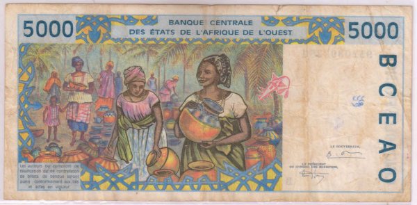 BENIN , West African States - 5000 Francs currency note B60 - KB Coins ...