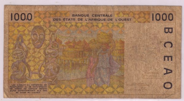 BENIN - West African States - 1000 Francs currency note - KB Coins ...