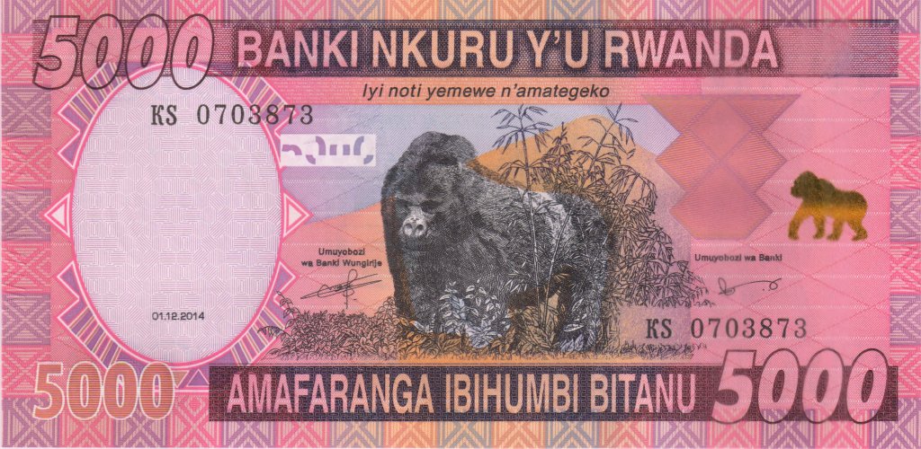 Rwanda - 5000 frs 2014 unc currency note - KB Coins & Currencies