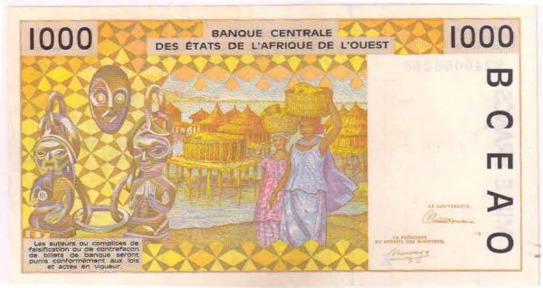 Senegal - West African States ( K )- 1000 Francs xf currency note - KB ...