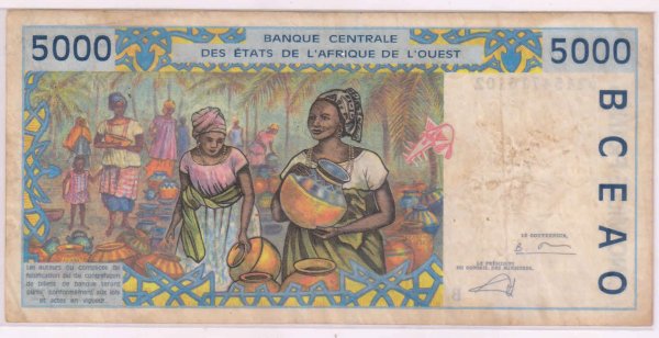BENIN , West African States - 5000 Francs currency note - KB Coins ...