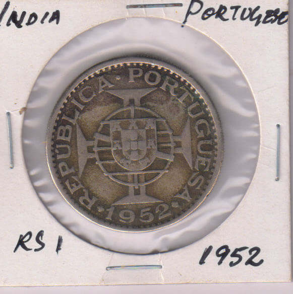 India Portuguese – Rupia 1952 scarce Cn coin - KB Coins & Currencies
