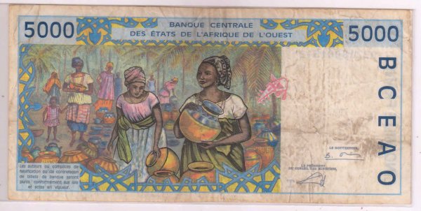 Togo , West African States - 5000 Francs currency note T12 - KB Coins ...