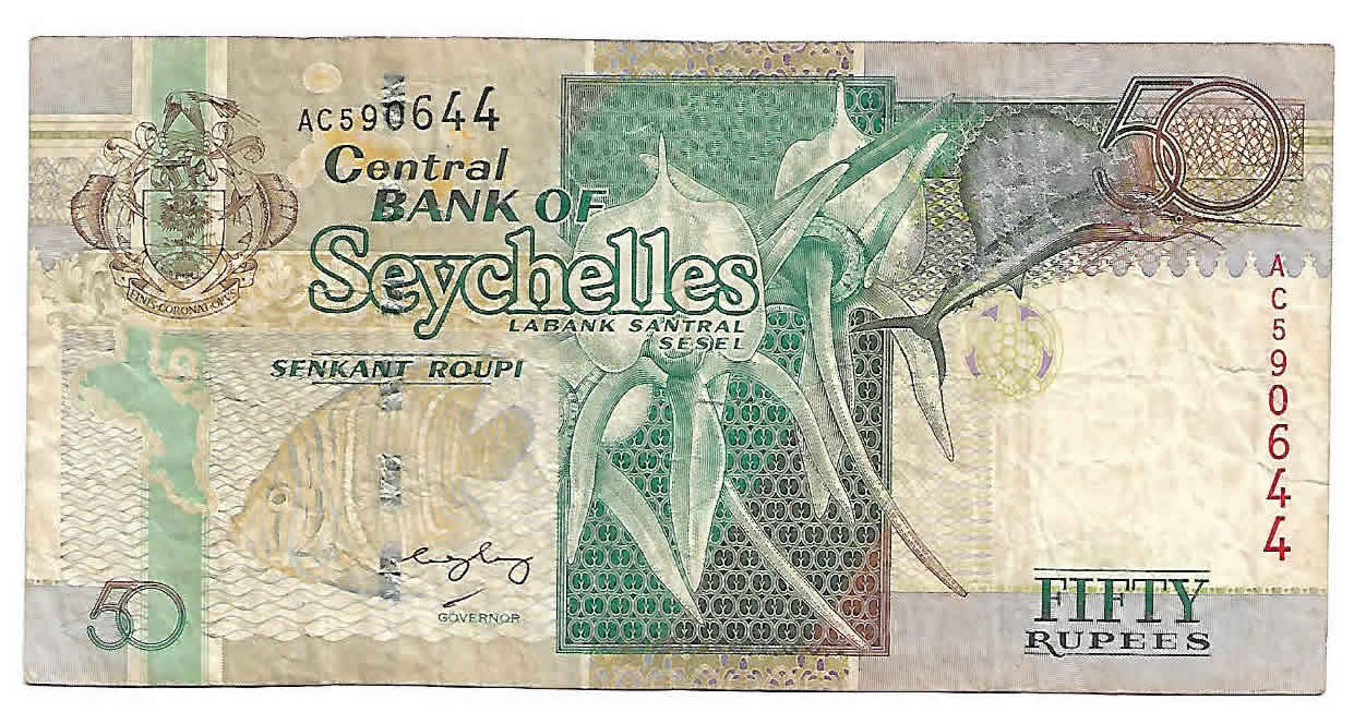 Seychelles - 50 rupees used currency note - KB Coins & Currencies