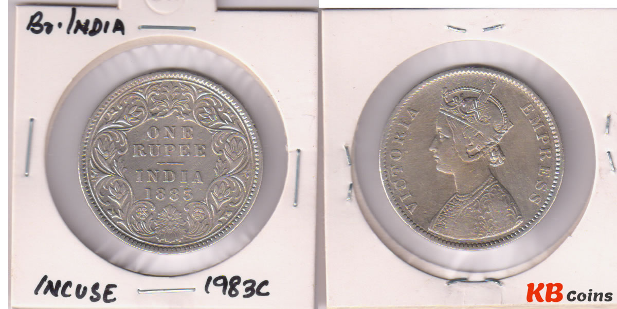 Br. India - 1 rupee 1983 C incused scarce silver coin - KB Coins ...