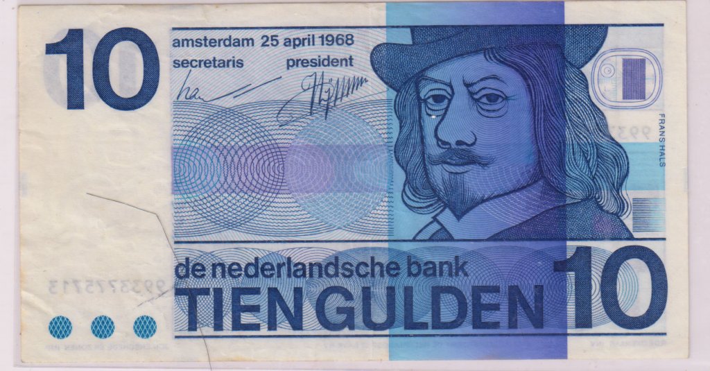 Netherlands - 10 gulden 1968 used , currency note - KB Coins & Currencies