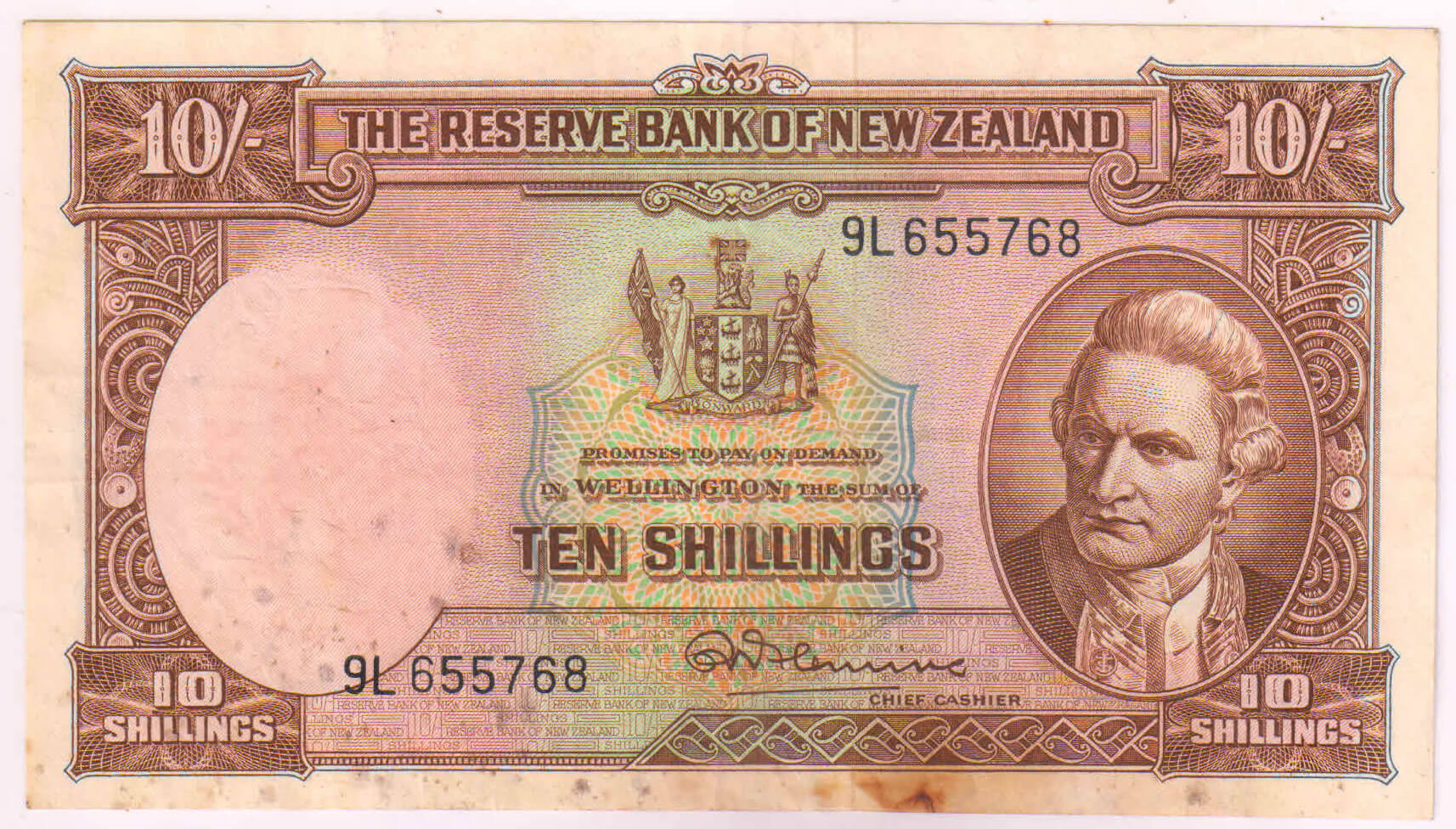 New Zealand - 10 shillings 1940 -55 used currency note - KB Coins ...