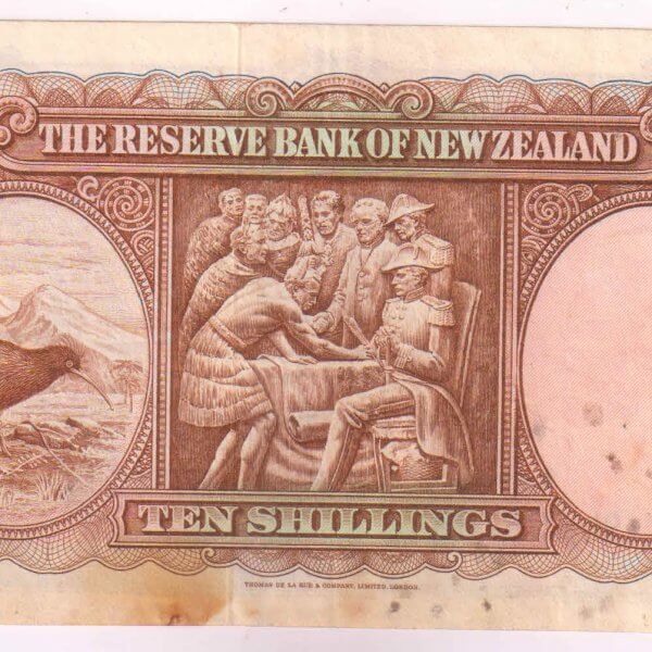 New Zealand - 10 shillings 1940 -55 used currency note - KB Coins ...