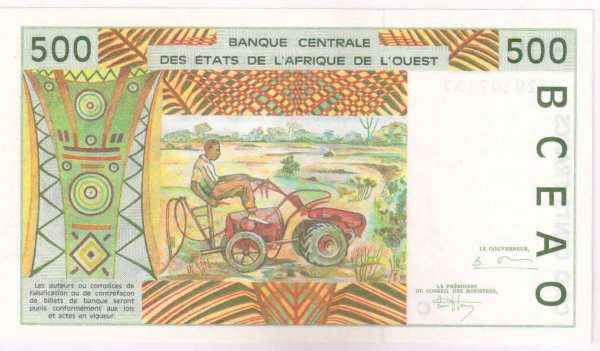Burkina Faso, West African States - 500 Francs 2001 unc currency note ...