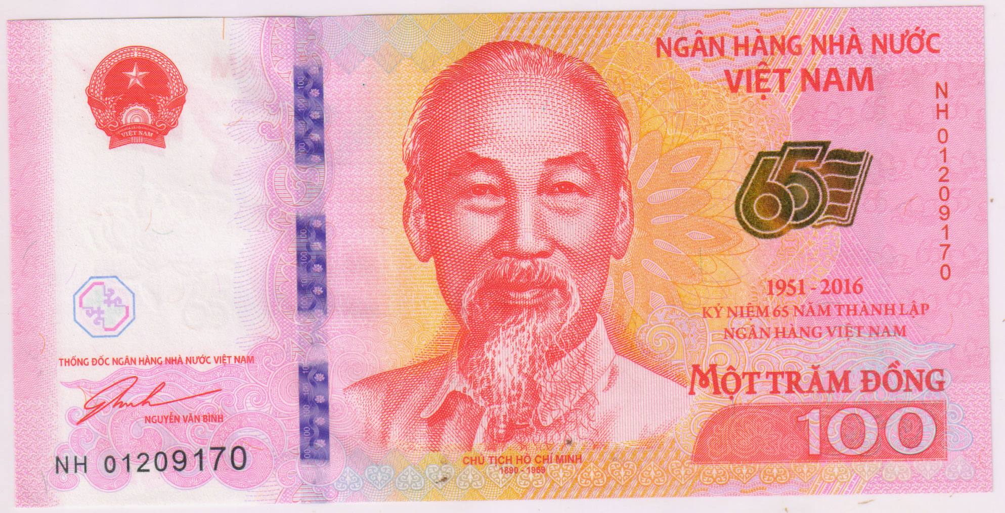 Vietnam – 100 dong 2016 commemorative unc currency note - KB Coins ...