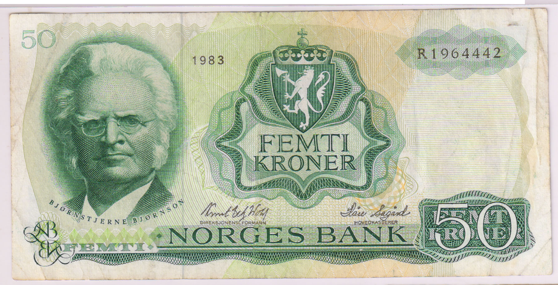 Norway - 50 kroner 1983 used currency note - KB Coins & Currencies