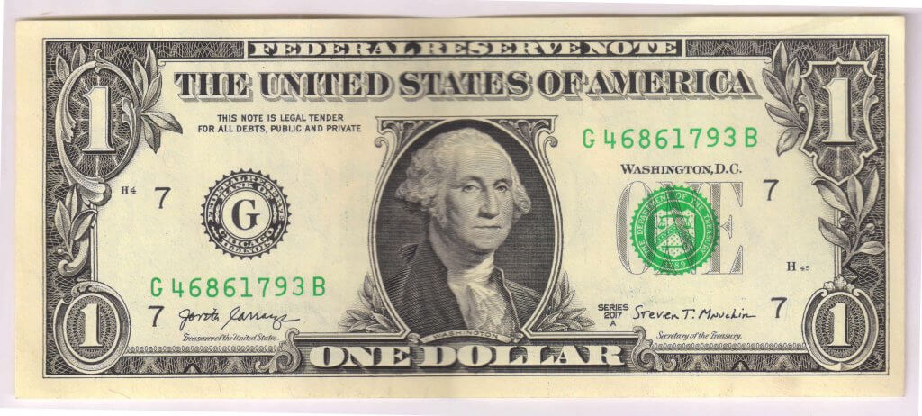 USA - Illinois , 1 dollar , 2017 aunc currency note - KB Coins & Currencies