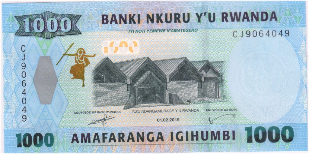 Rwanda - 1000 frs 2019 unc currency note - KB Coins & Currencies
