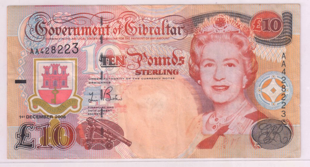 Gibraltar 10 pounds 2006 vf + currency note - KB Coins & Currencies