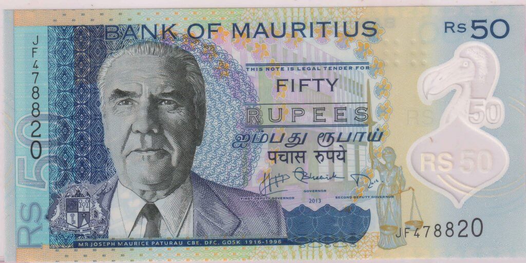 Mauritius - 50 rupees 2021 unc polymer currency note - KB Coins ...