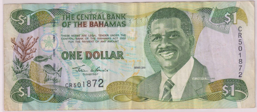 Bahamas - 1 dollar 2001 vf currency note - KB Coins & Currencies