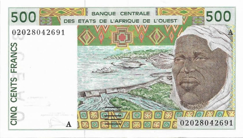 Ivory Coast - West African States ( A) 500 Francs 1977, aunc currency ...
