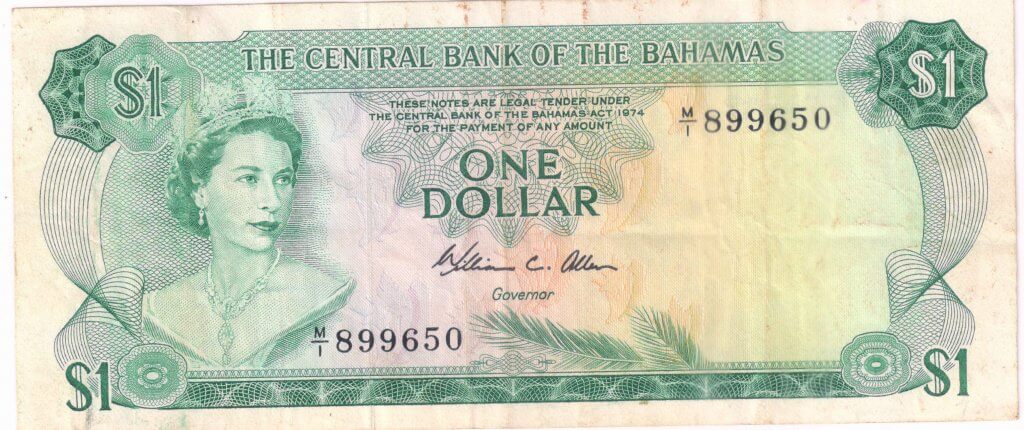 Bahamas - 1 dollar 1974 vf currency note - KB Coins & Currencies