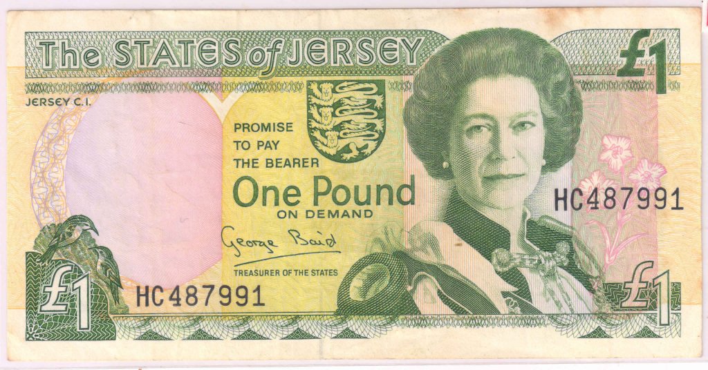 Jersey - 1 pound 1989 vf currency note - KB Coins & Currencies
