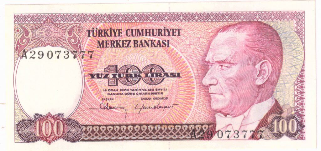 Turkey - 100 Lira unc currency note - KB Coins & Currencies