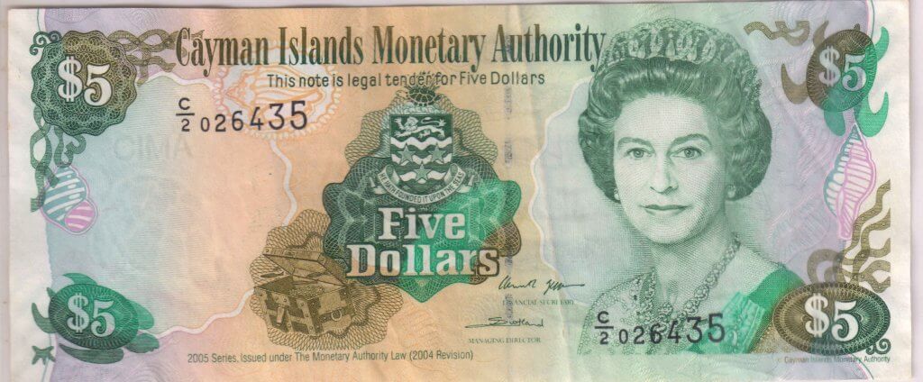 Cayman Island - 5 dollars 2004 vf currency note - KB Coins & Currencies