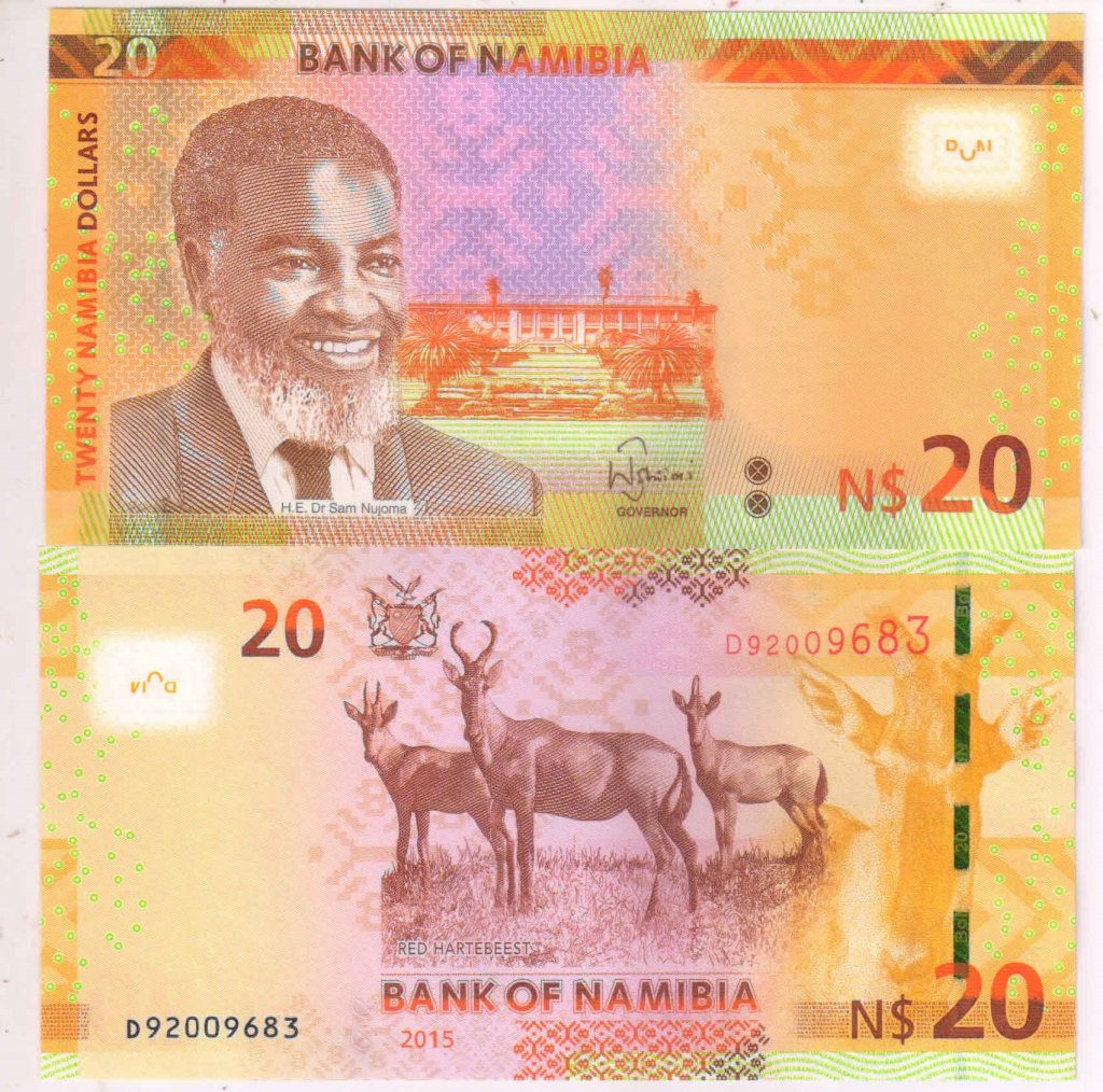 Namibia - 20 dollars 2015 unc currency note - KB Coins & Currencies