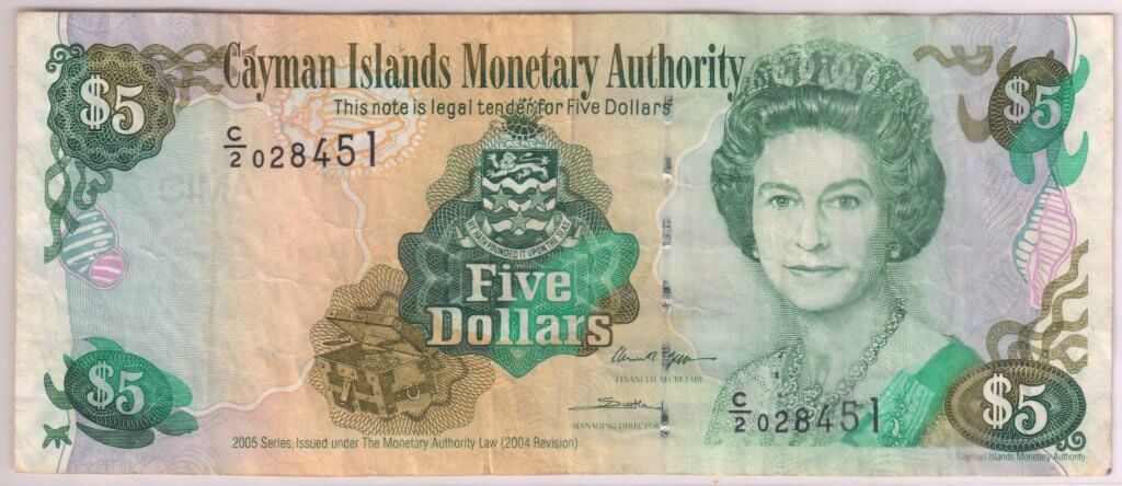 Cayman Island - 5 dollars 2004 vf currency note - KB Coins & Currencies