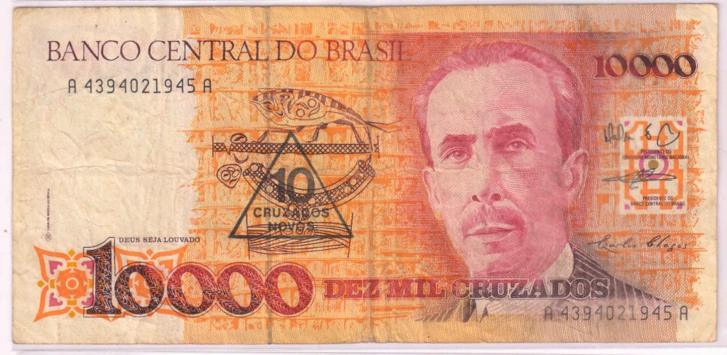 Brazil -10000 cruzados Vf currency note - KB Coins & Currencies