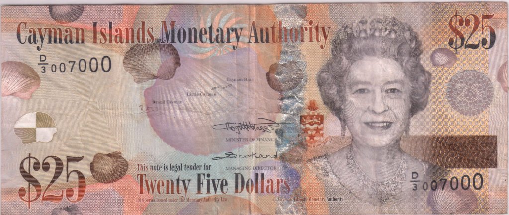 Cayman Island - 25 dollars 2010 - 18 vf currency note - KB Coins ...