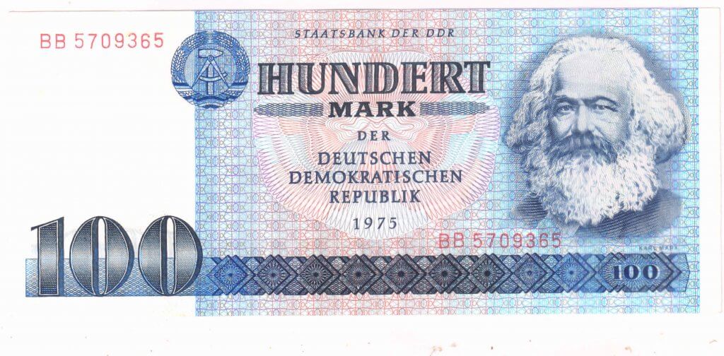 Germany DDR - 5,10,20,50 and 100 marks 1971 - 75 ,set of 5 unc currency ...