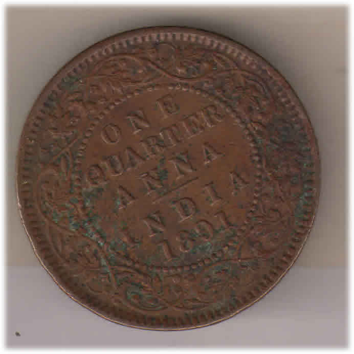 Br. India - 1/4 anna 1891 coin - KB Coins & Currencies