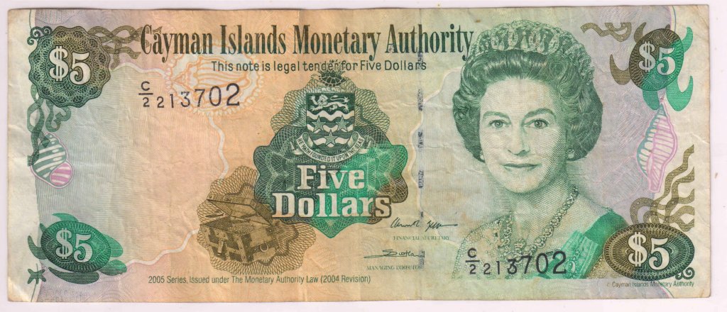 Cayman Island - 5 dollars 2005 vf currency note - KB Coins & Currencies