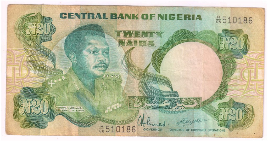 Nigeria 20 naira 1984 used currency note - KB Coins & Currencies
