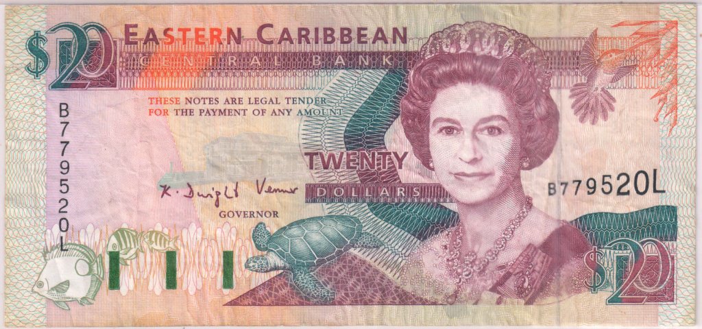 St. LUCIA , East Caribbean 20 dollars Vf currency note - KB Coins ...
