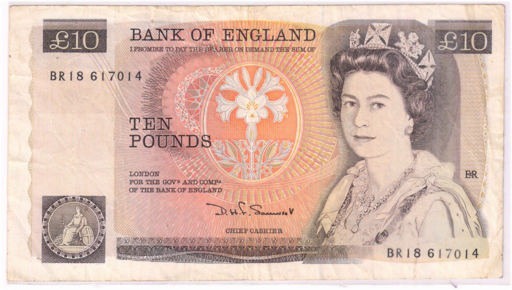 Great Britain / England – 10 pounds 1982 – 88 used currency note - KB ...