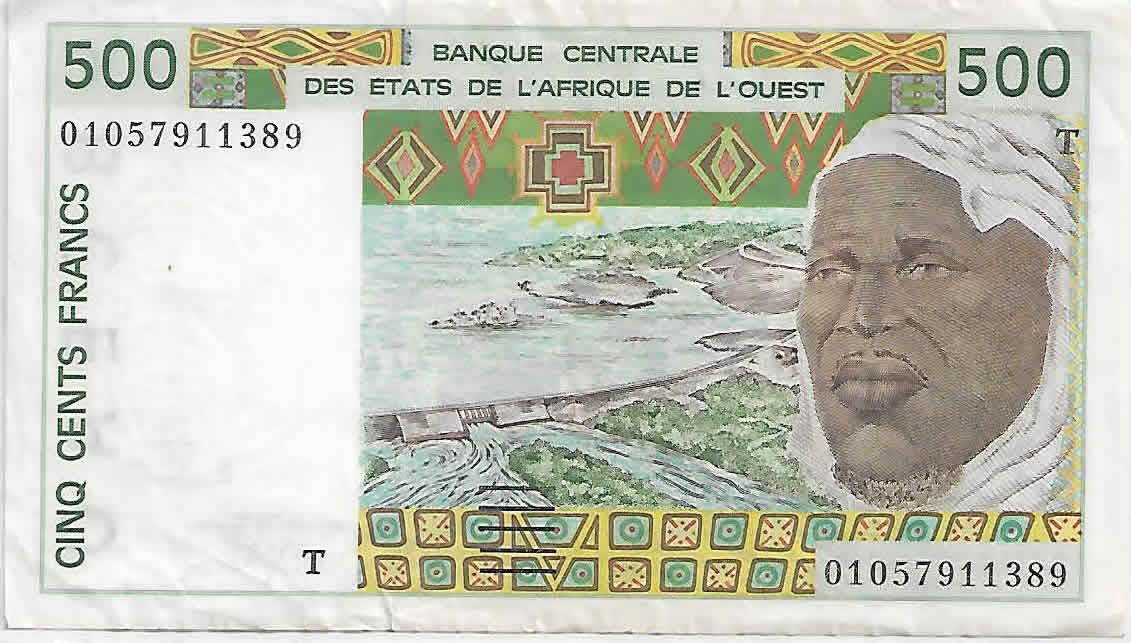 Togo - West African States - 500 frs 1981 - 90 Vf currency note - KB ...
