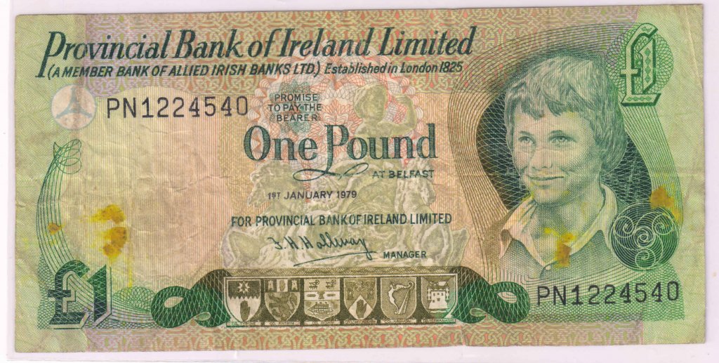 Northern Ireland - Provincial bank 1 pound 1979 currency note - KB ...
