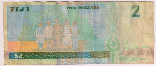 Fiji - 2 dollars 2002 used currency note - KB Coins & Currencies