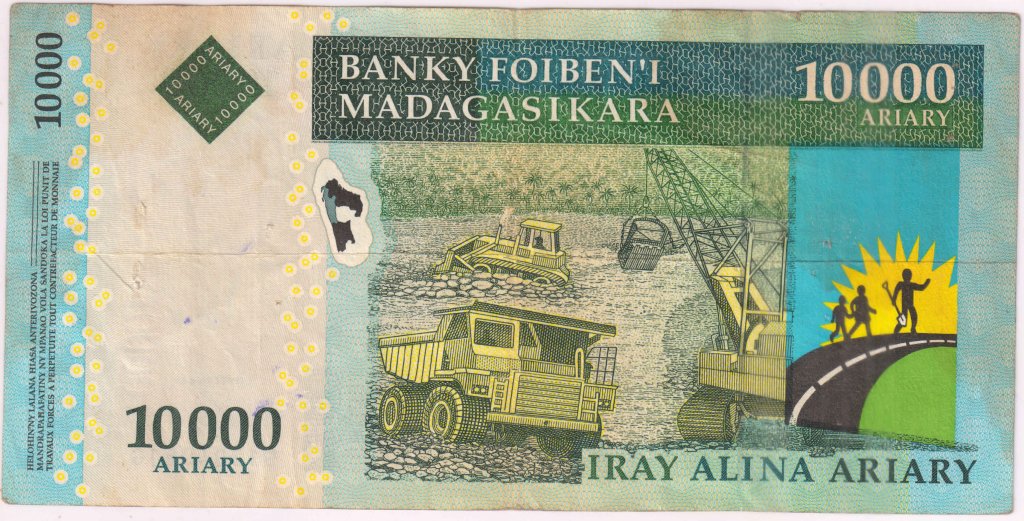 MADAGASCAR - 10000 francs 2008 - 17 vf currency note - KB Coins ...