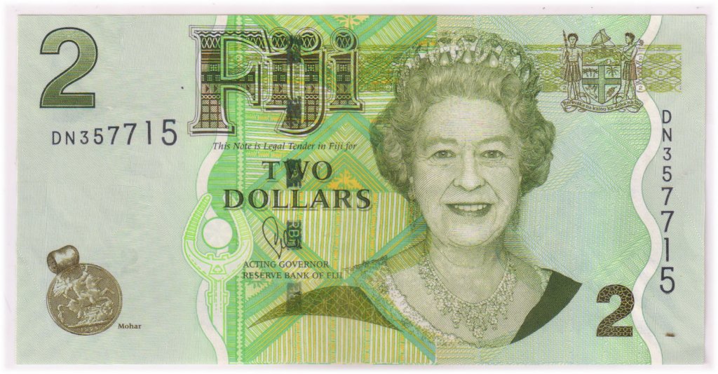 Fiji -2 dollars UNC currency note - KB Coins & Currencies