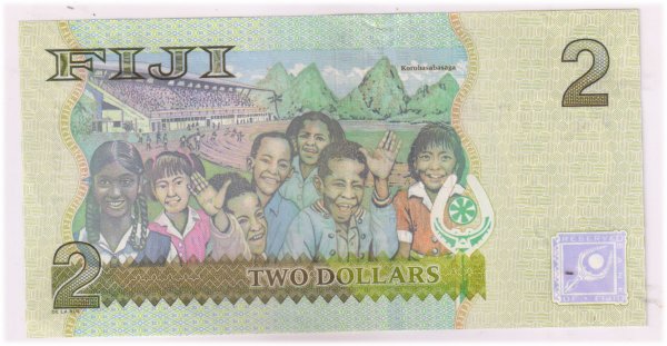 Fiji -2 dollars UNC currency note - KB Coins & Currencies